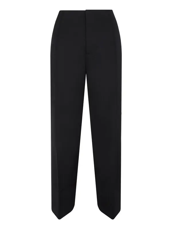 Bottega Veneta Curved Flared Wool Pants - Black