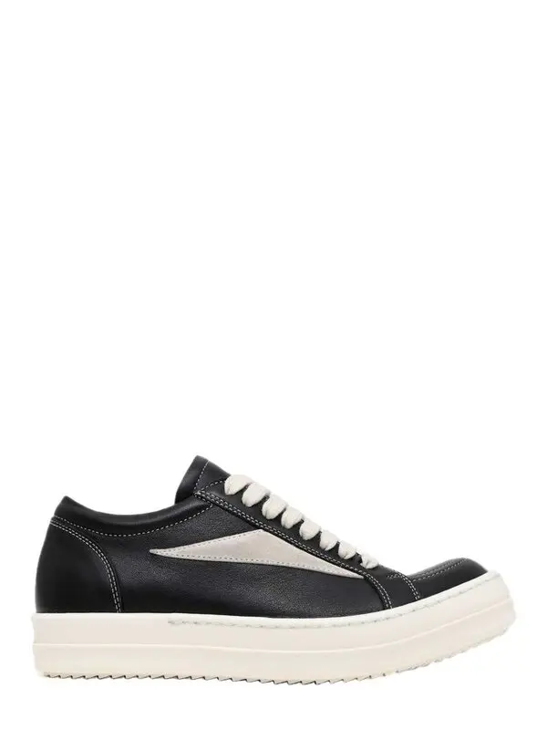 Rick Owens Leather Lace-up Sneakers - Black