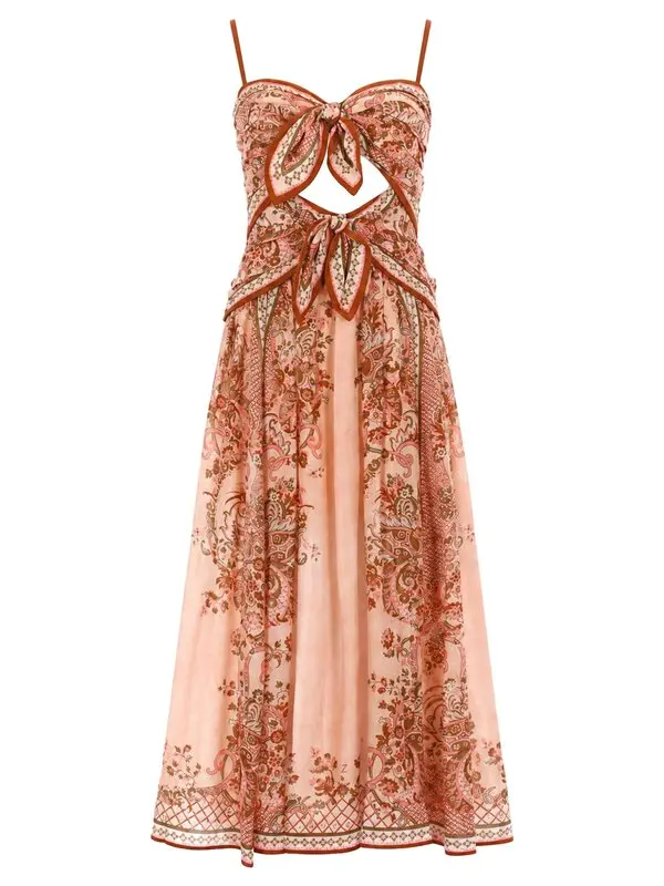 Zimmermann Aster" Midi Dress - Pink