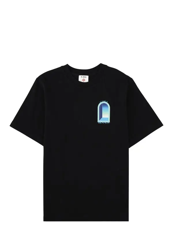 Casablanca T-shirt Con Stampa - Black
