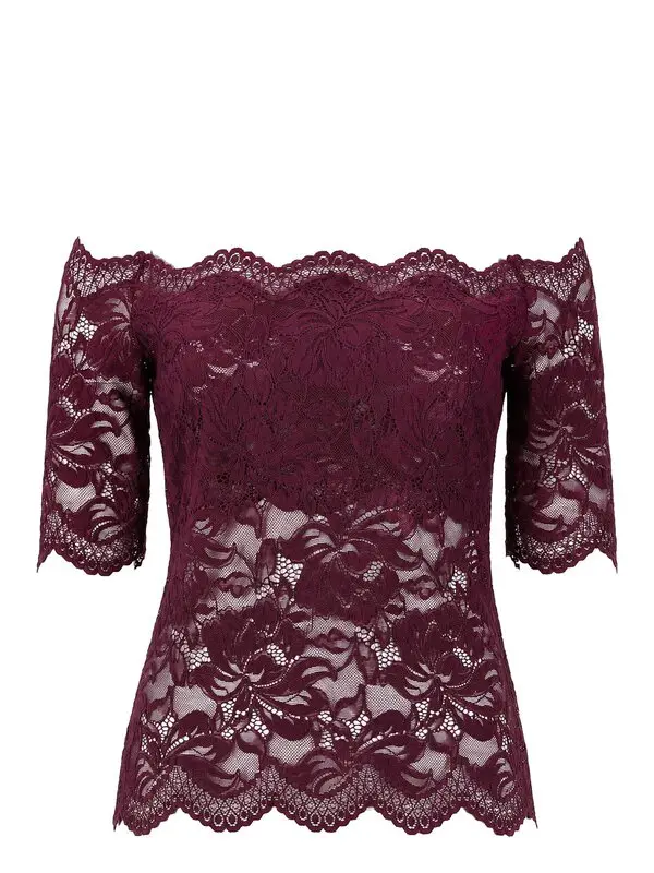 Rabanne Off-the-shoulder Lace Top - Bordeaux