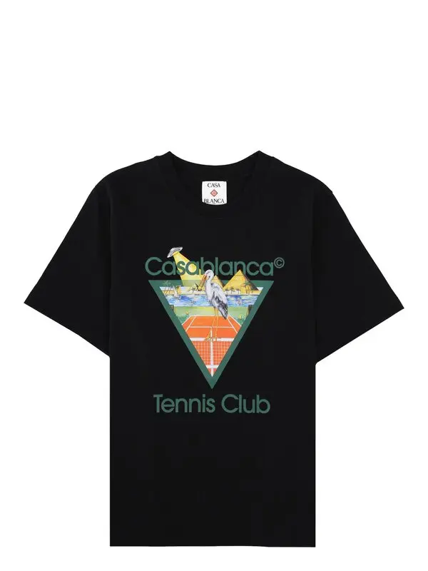 Casablanca T-shirt Con Stampa - Black