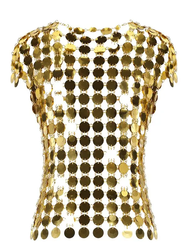 Rabanne The Sparkle Disc Top - Gold