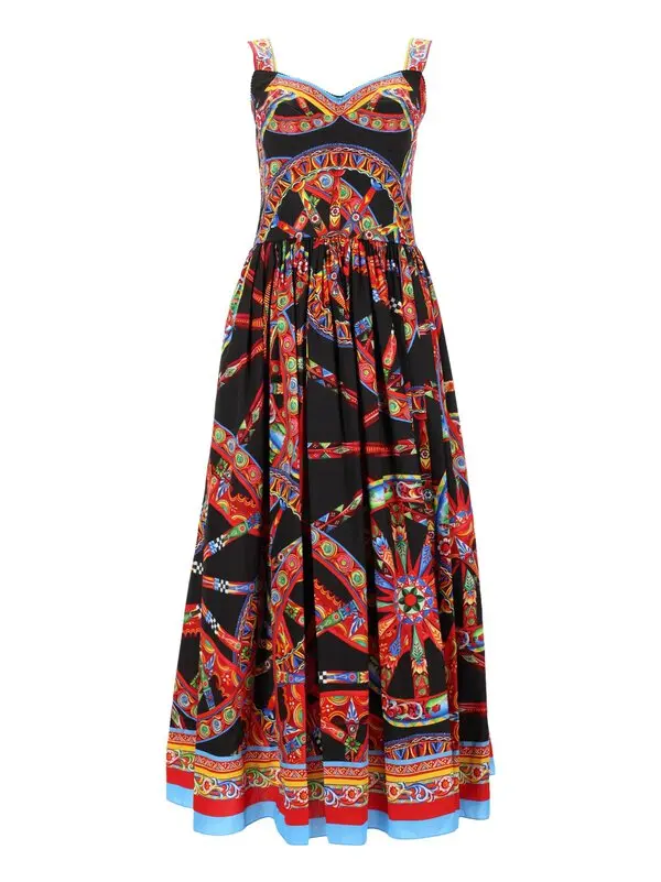 Dolce & Gabbana Printed Poplin Maxi Dress - Multicolour