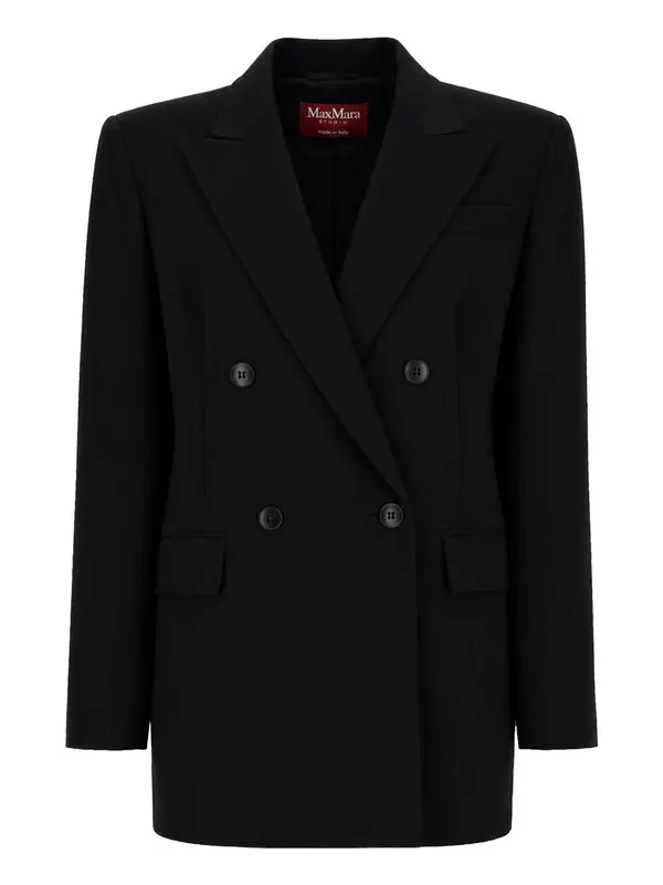 Max Mara Double-breasted Cady Jacket - Black