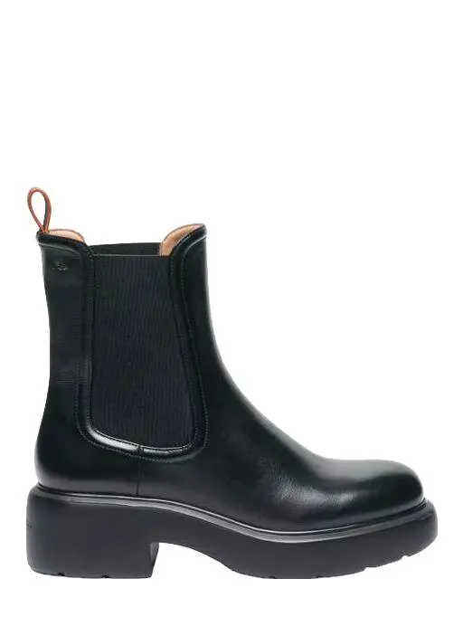 Santoni Leather Easy Ankle Boot - Black