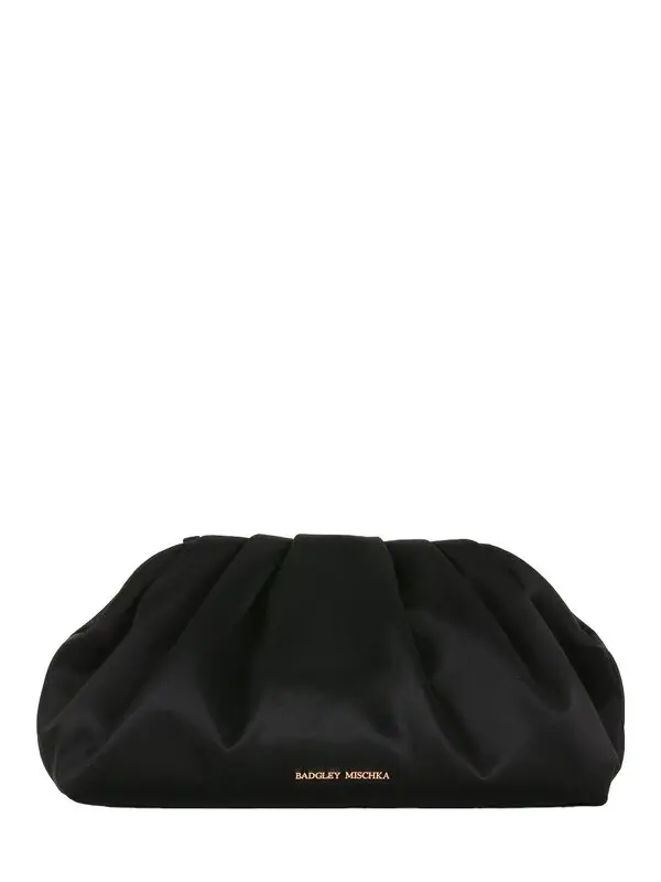 Badgley Mischka Audrey Silk Satin Clutch - Black