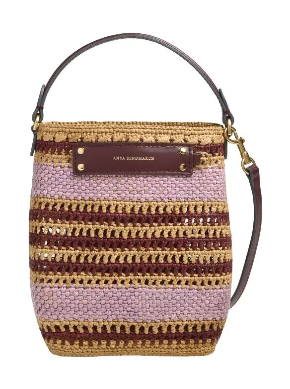 ANYA HINDMARCH Striped Raffia Crossbody Bag - Iris