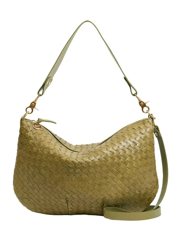 Clare V. Moyen Messenger Woven Leather Bag - Olive