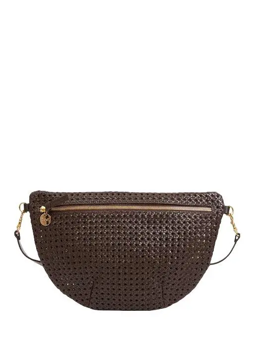 Clare V. Woven Leather Belt Bag - Chocolate