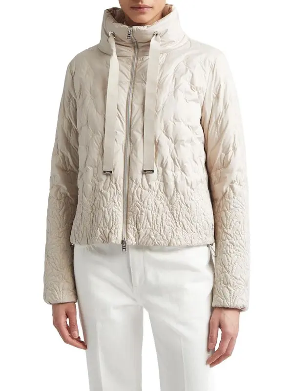 Herno Light Matte Down Jacket With Variegated Quilting - Chantilly