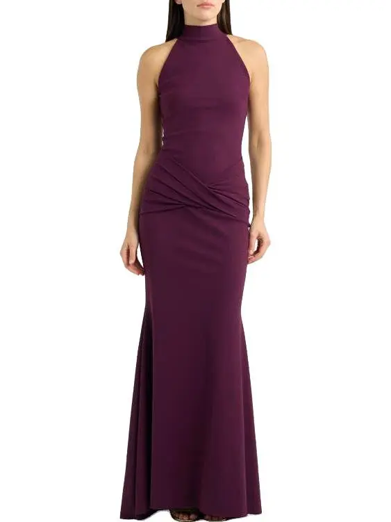 Chiara Boni La Petite Robe Zesika Halter Neck Jersey Gown - Barolo
