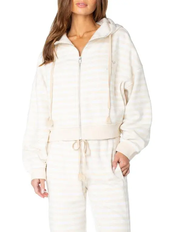 Roxy Fringing Reefs Striped Hoodie - Parchment