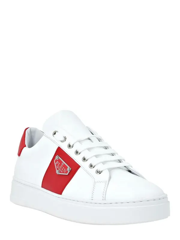 Philipp Plein Low-top Nappa Leather Sneakers - White/red