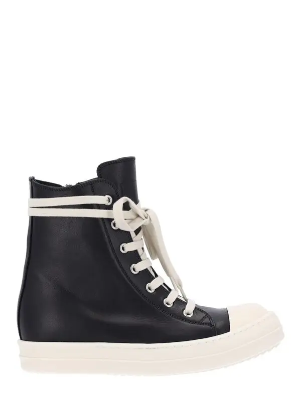 Rick Owens High-top Leather Sneakers - Black