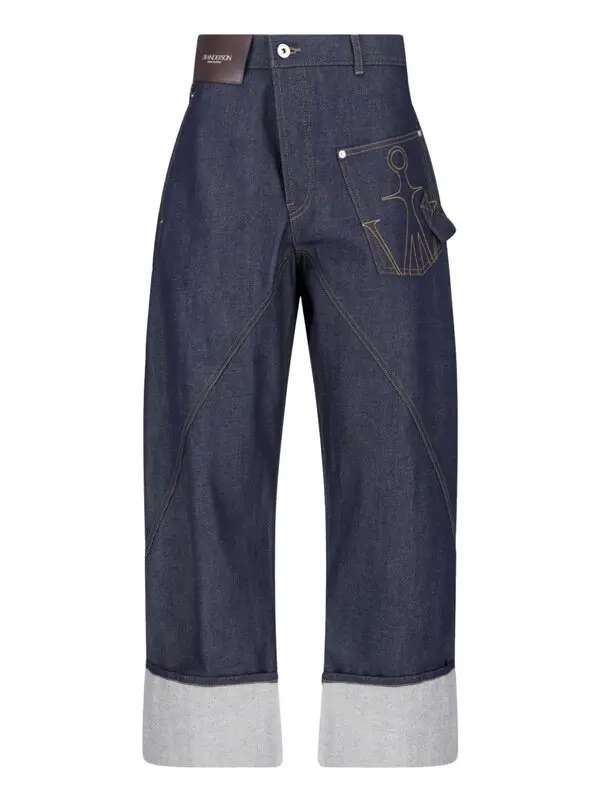 JW Anderson Twisted Wide Leg Jeans - Blue