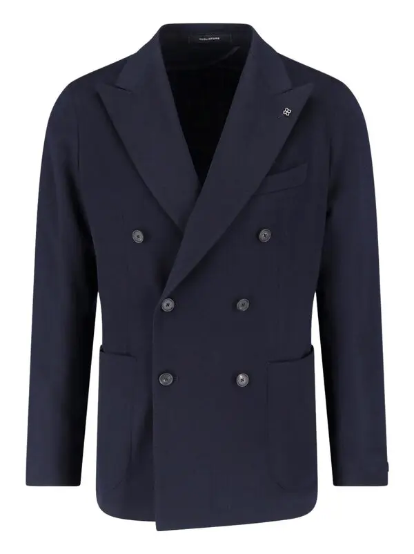 Tagliatore Double-breasted Cashmere Blazer - Blue