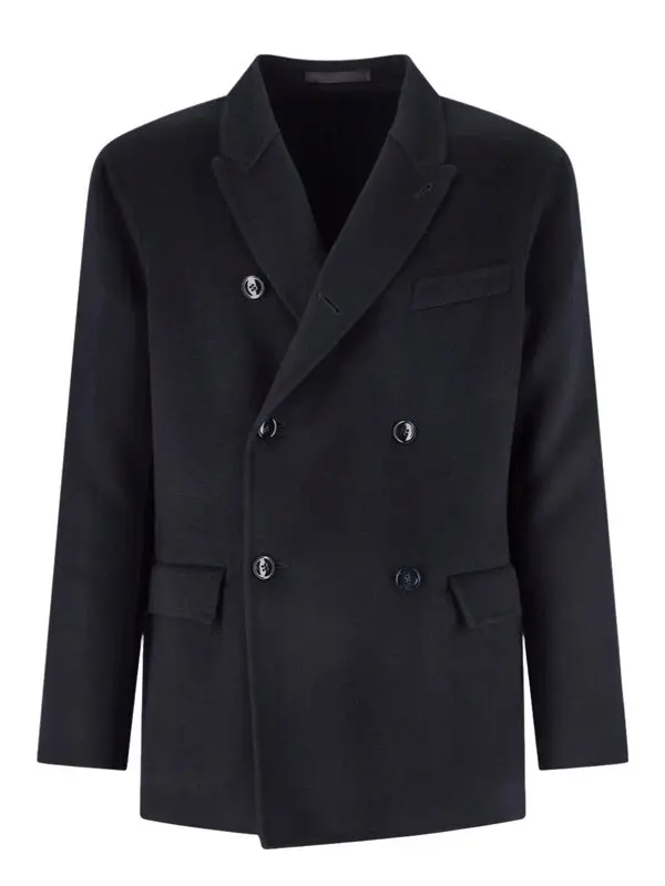 Tagliatore Double-breasted Cashmere Blazer - Blue