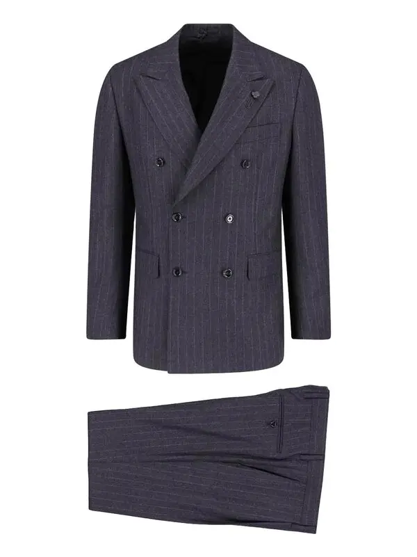 Tagliatore Double-breasted Suit In Virgin Wool - Gray
