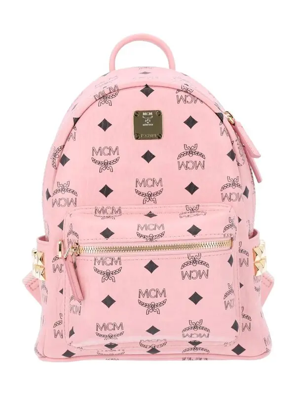 Mcm Stark Visetos Monogram Backpack - Pink