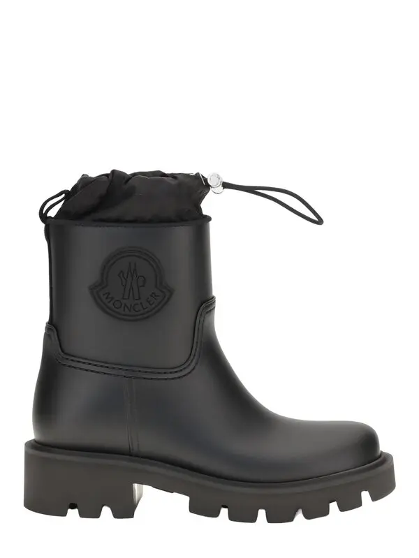 Moncler Kickstream Rubber Boots With Drawstring Closure - Black