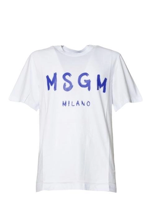 MSGM Logo Printed Crewneck T-shirt - White