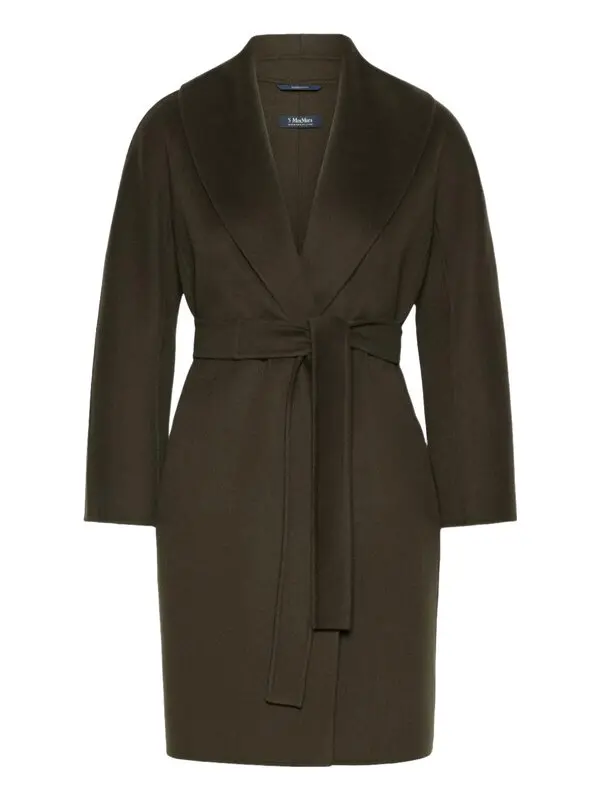 Max Mara Double-faced Wool Robe Coat - Khaki