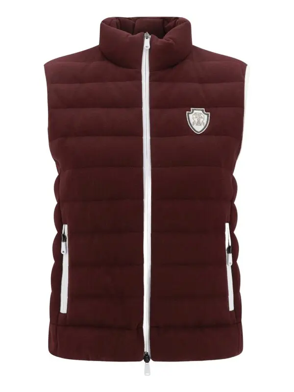 Brunello Cucinelli High Neck Gilet - Brown