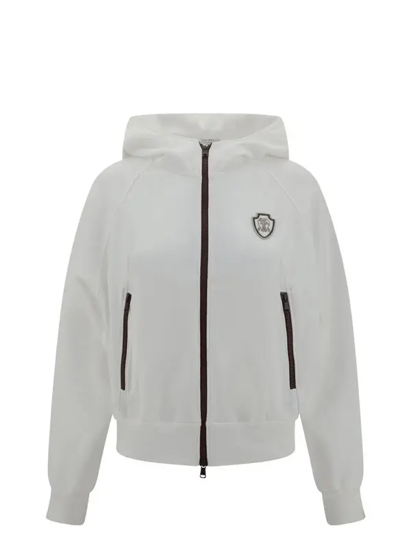 Brunello Cucinelli Full Zip Hoodie With Logo Detail - No