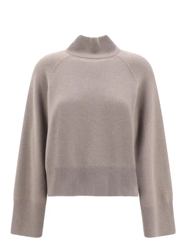 Brunello Cucinelli High-neck Cropped Sweater - Gray