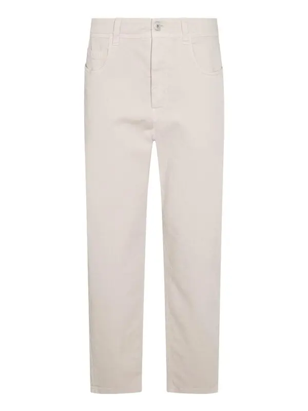 Brunello Cucinelli Logo-patch Jeans - Natural