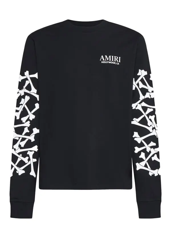 Amiri Bone Printed Crewneck T-shirt - Black