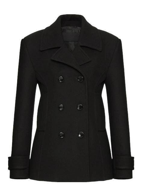 Valentino Garavani Double-breasted Long-sleeved Coat - Black