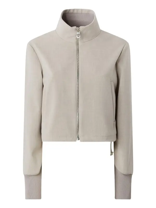 Pinko Zip-fastening Ribbed-cuff Jacket - Nude