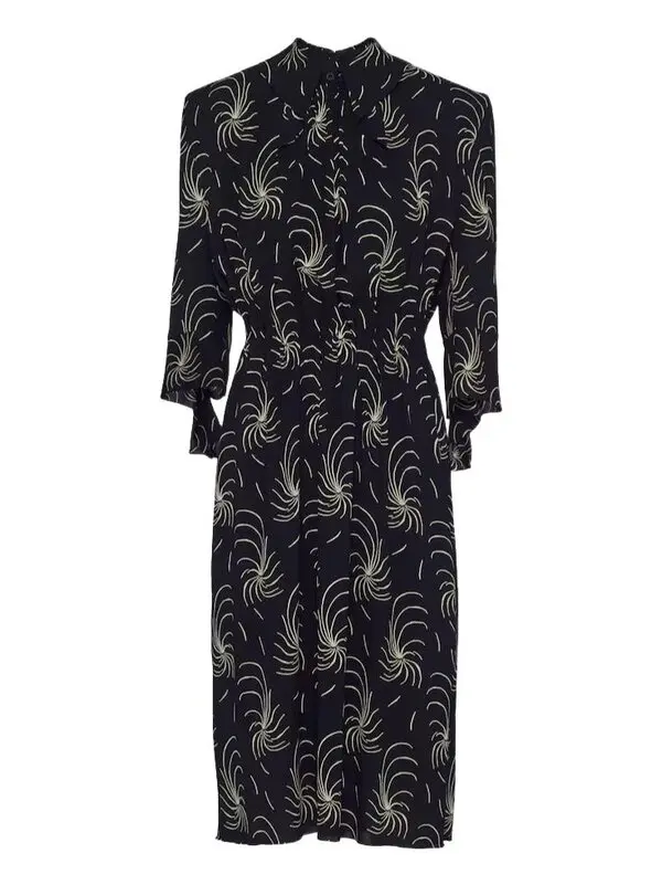Prada Graphic-printed Crepe Shirt Dress - Black
