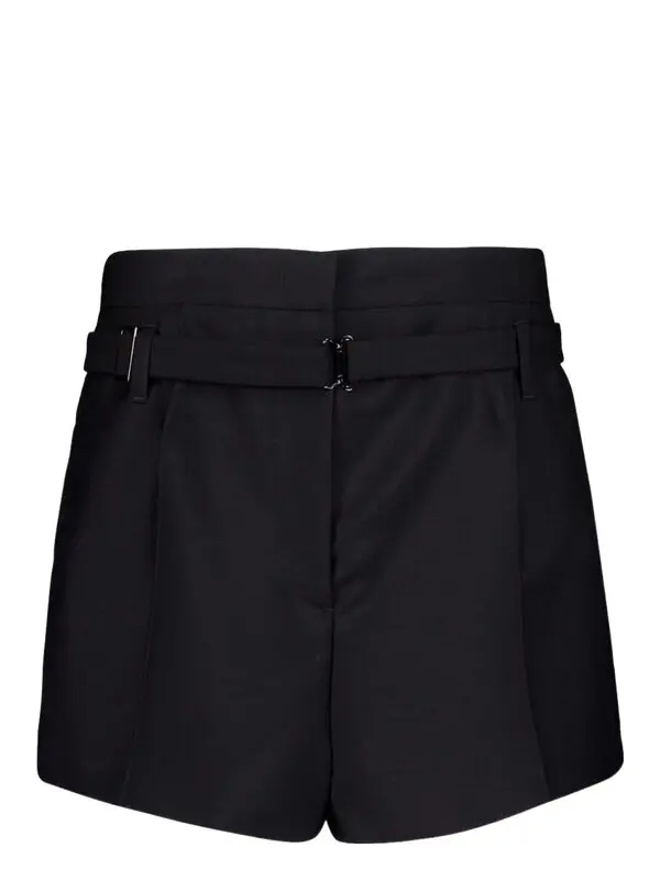 Prada Belted High-waisted Shorts - Black