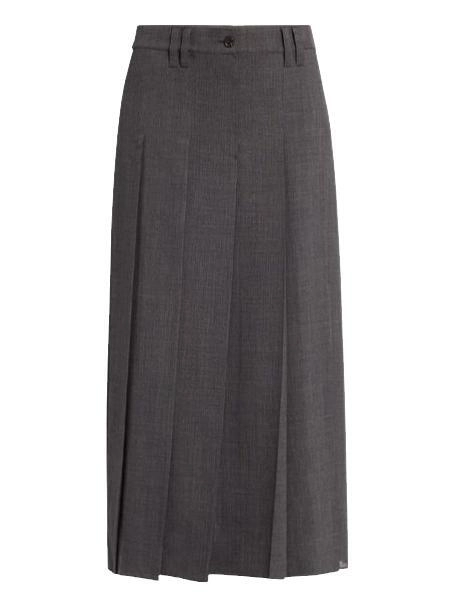 Brunello Cucinelli Pleated Midi Skirt - Medium Gray