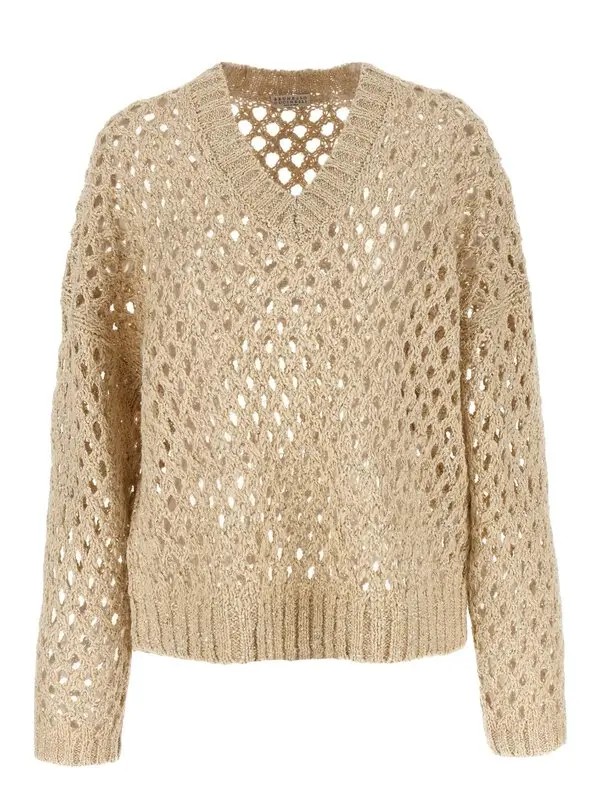 Brunello Cucinelli Cut-out Knitted Jumper - Nude