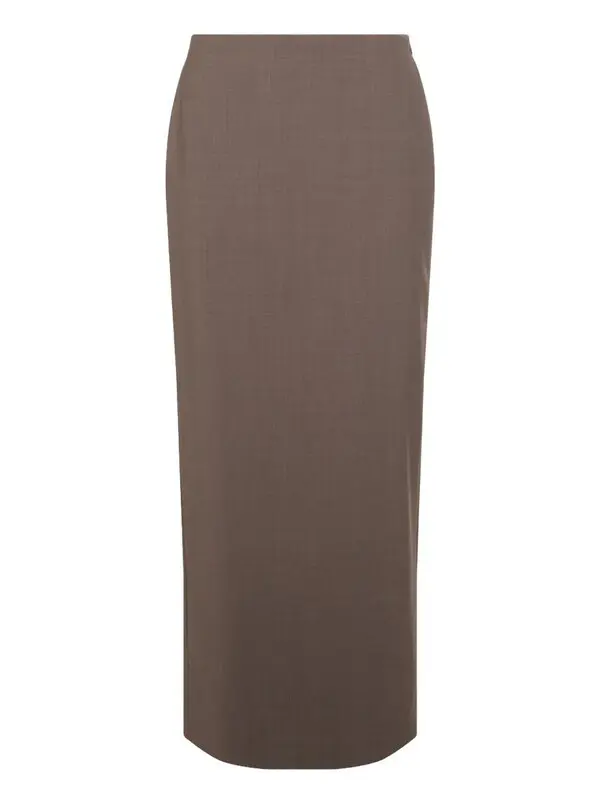 Brunello Cucinelli Midi Skirt With Rear Slit - Green