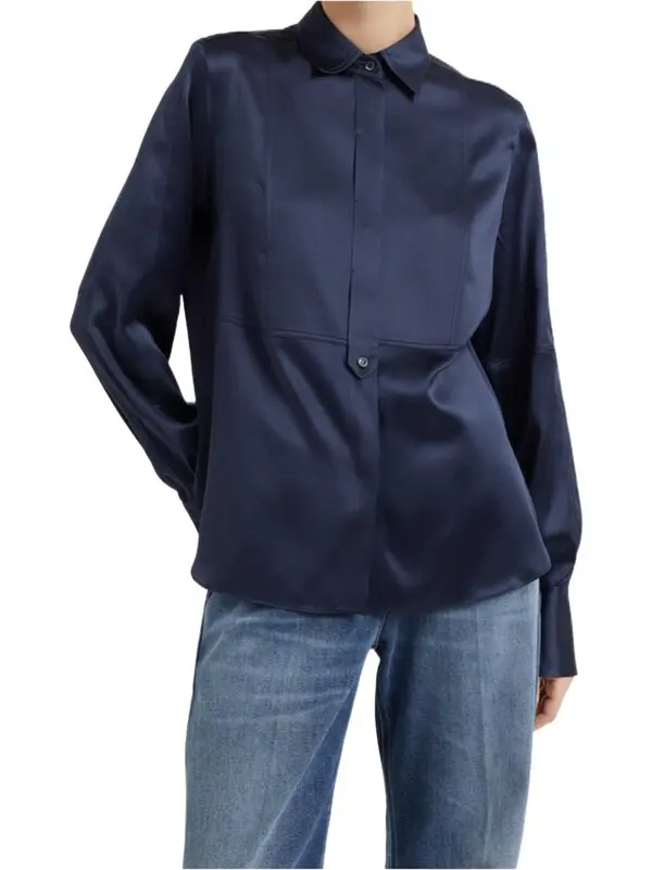 Brunello Cucinelli Stretch-silk Shirt - Blue