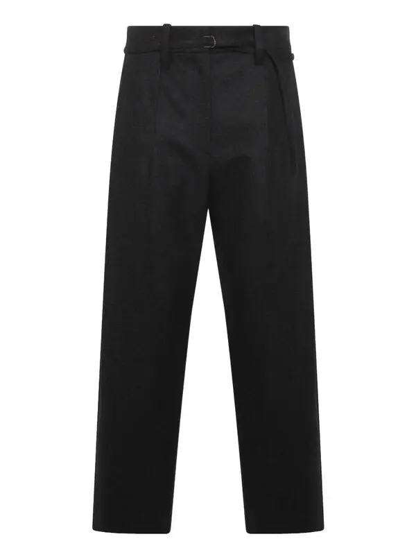 Brunello Cucinelli Straight-leg Cropped Belted Trousers - Black