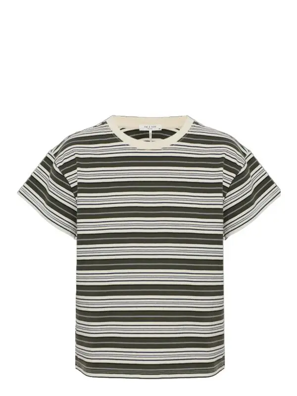 Rag & Bone Striped Loose Knit T-shirt - Green