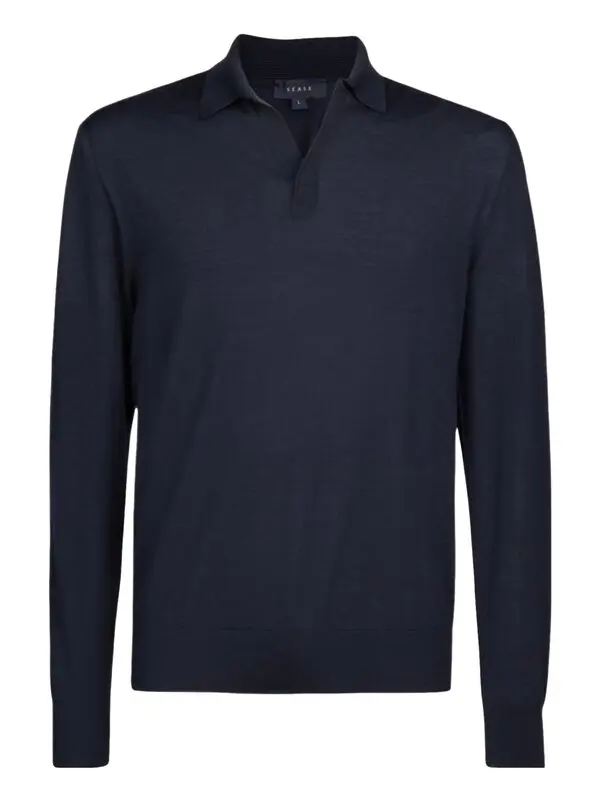Sease Ultra Fine Polo Jumper - Black