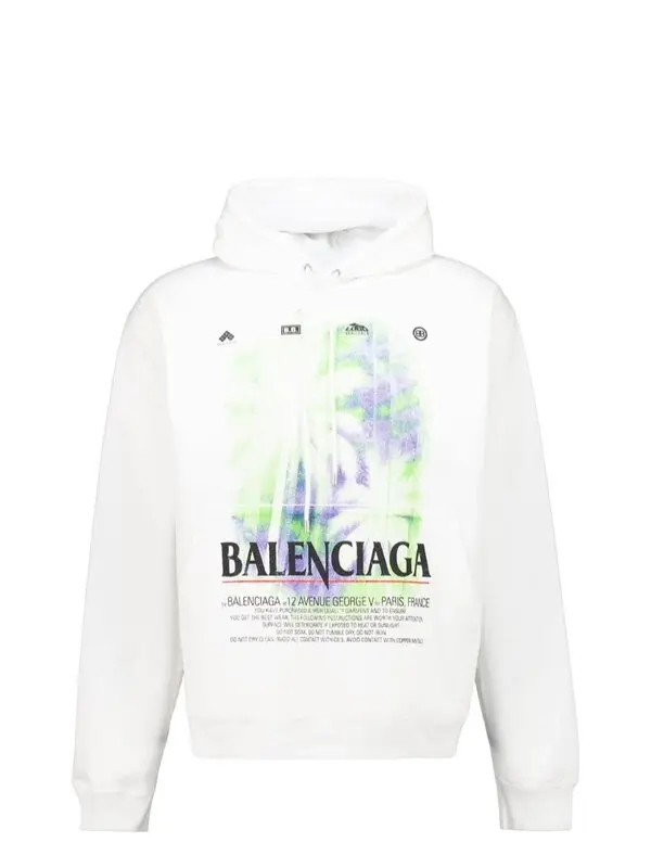 Balenciaga Graphic-print Hoodie - White