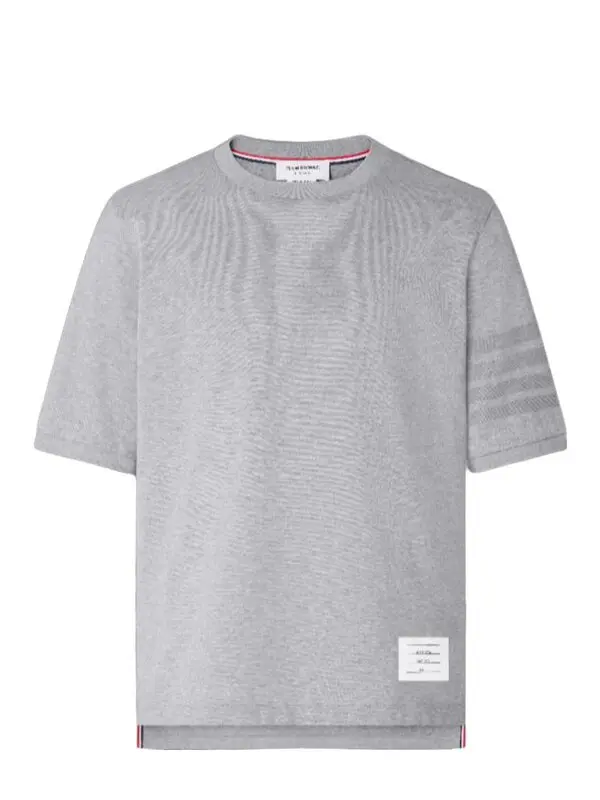 Thom Browne 4-bar Ottoman T-shirt - Light Gray