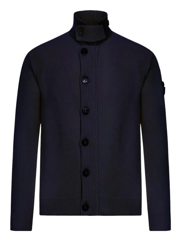 Stone Island Button-up Jumper - Navy Blue