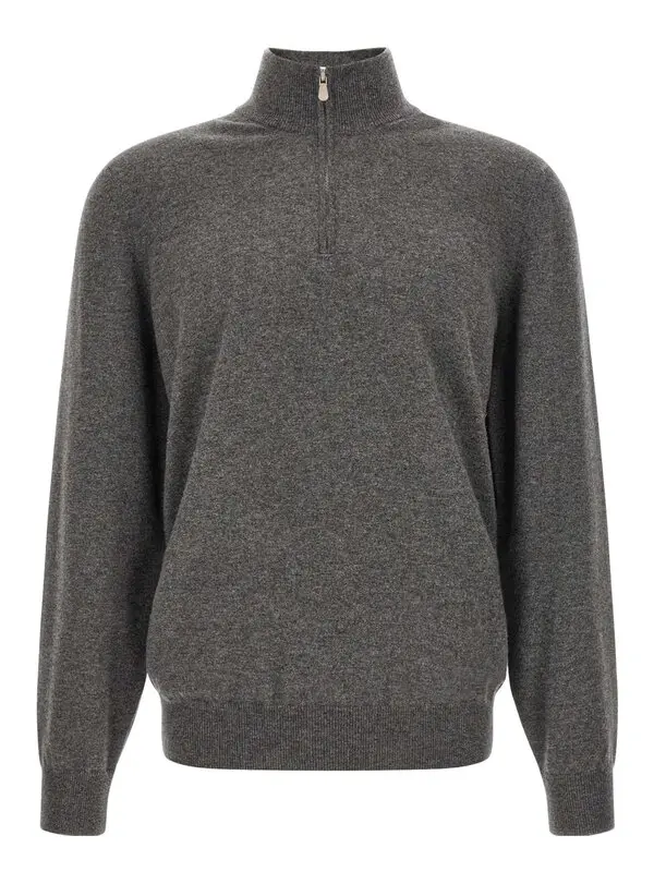Brunello Cucinelli Half-zip Cashmere Sweater - Grey