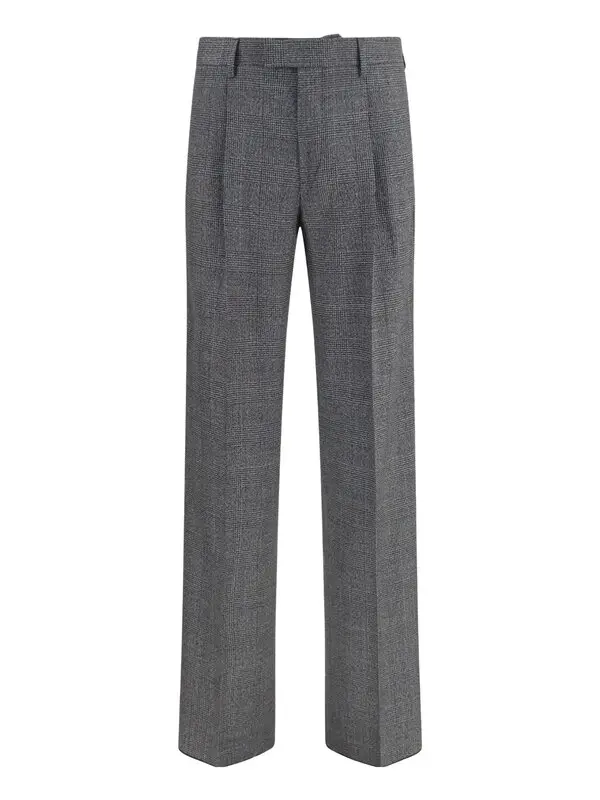 LARDINI Houndstooth Tailored Trousers - Gray