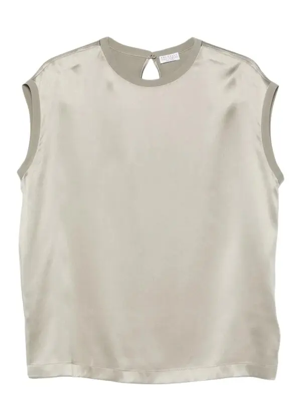 Brunello Cucinelli Monili Satin Top - No