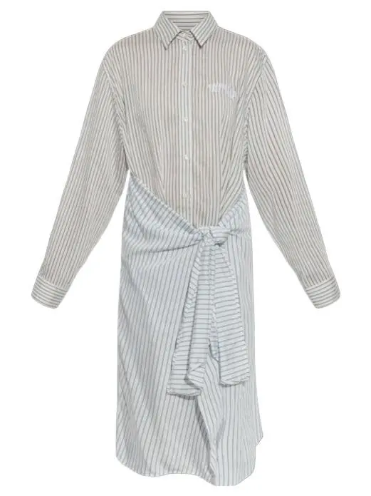 DIESEL® Long-sleeved Striped Shirt Dress - No